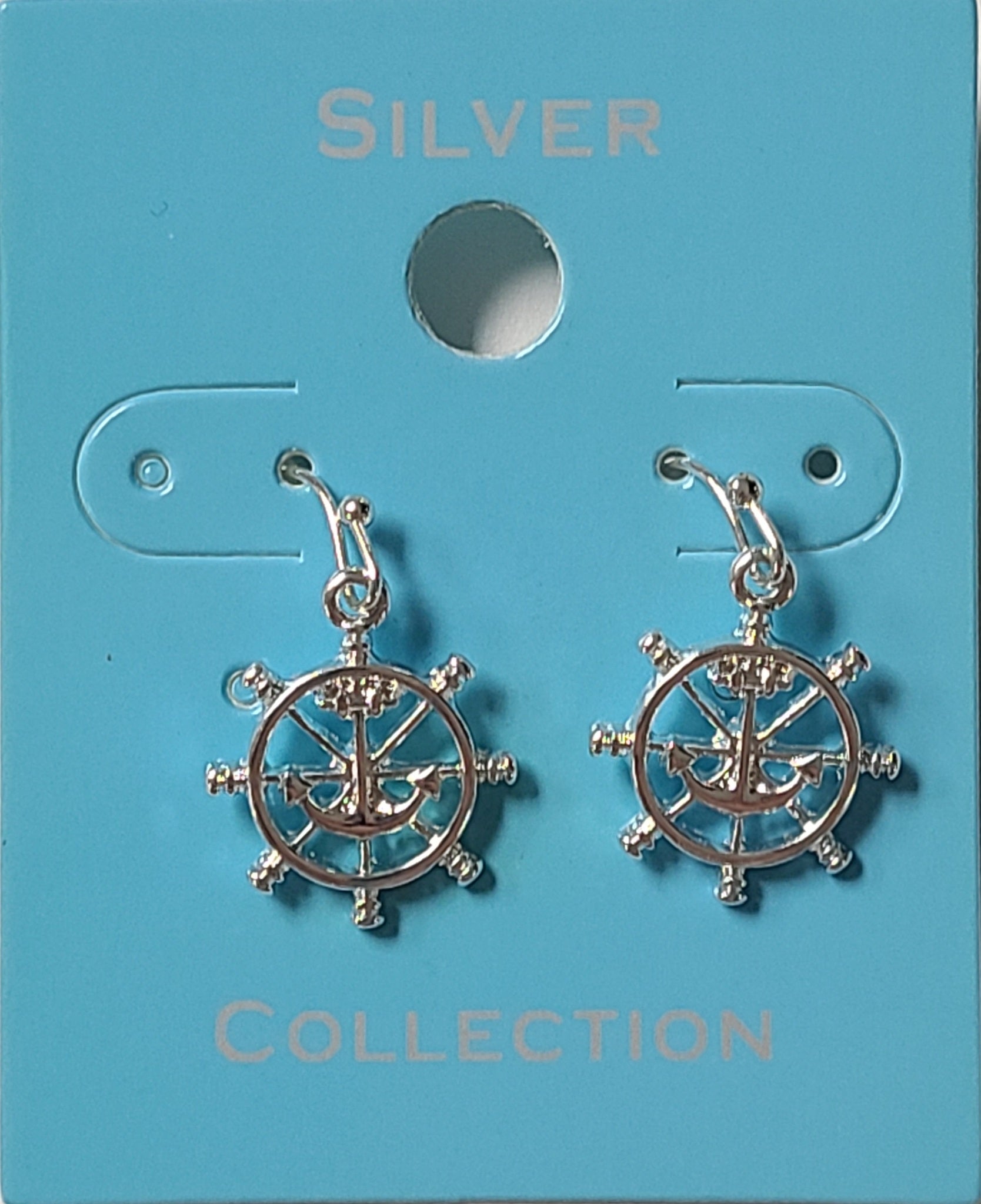 SILVER SHIPWHEEL W/ANCHOR - Darlene's Shells